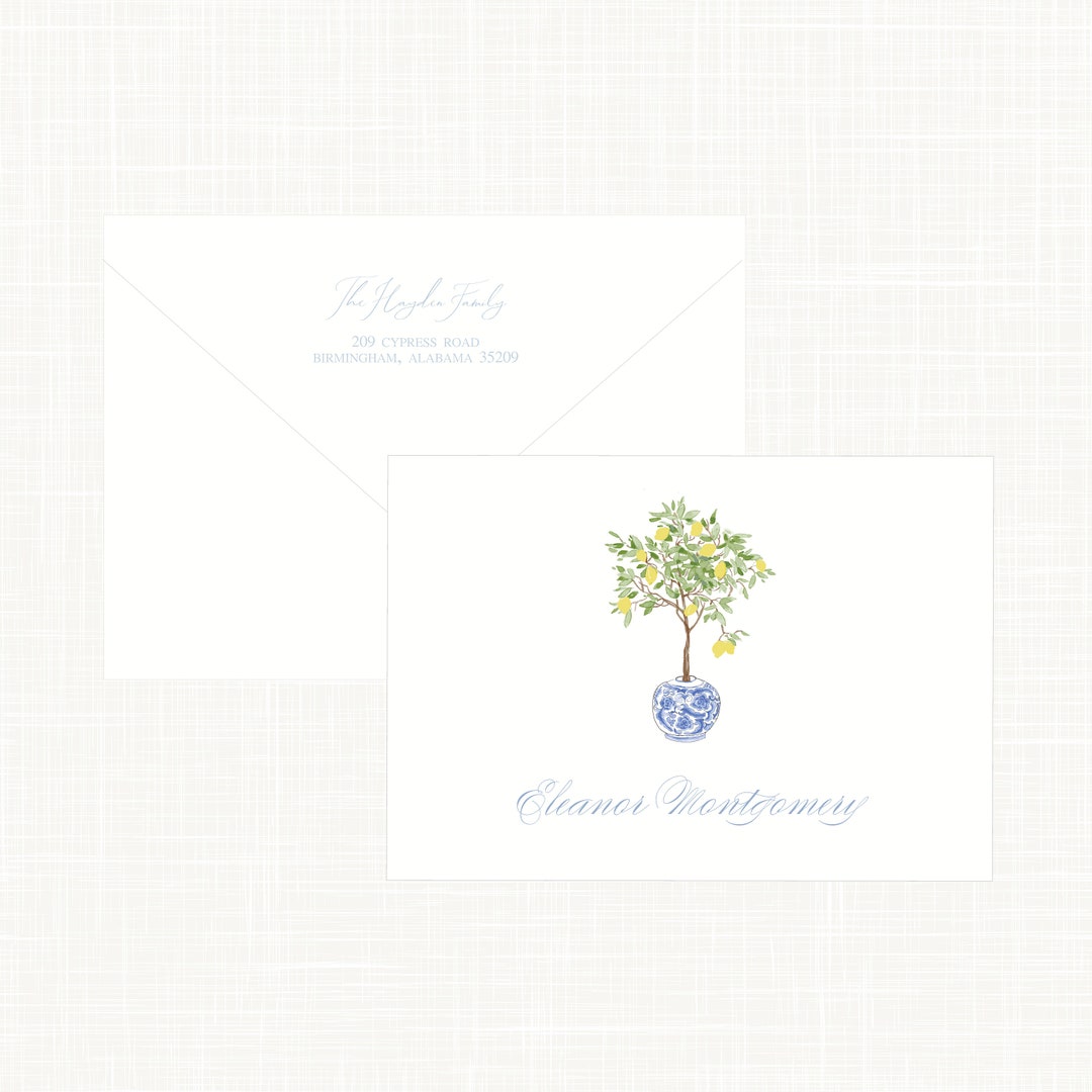 Lemon Tree Folded Stationery Set - Etsy