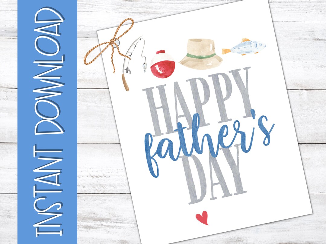 Fishing Father's Day Gift Tag, Printable Sign (digital Download) - Etsy