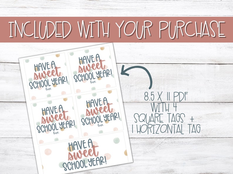 Sweet School Year Gift Tag: Printable Teacher/class Gift (digital ...