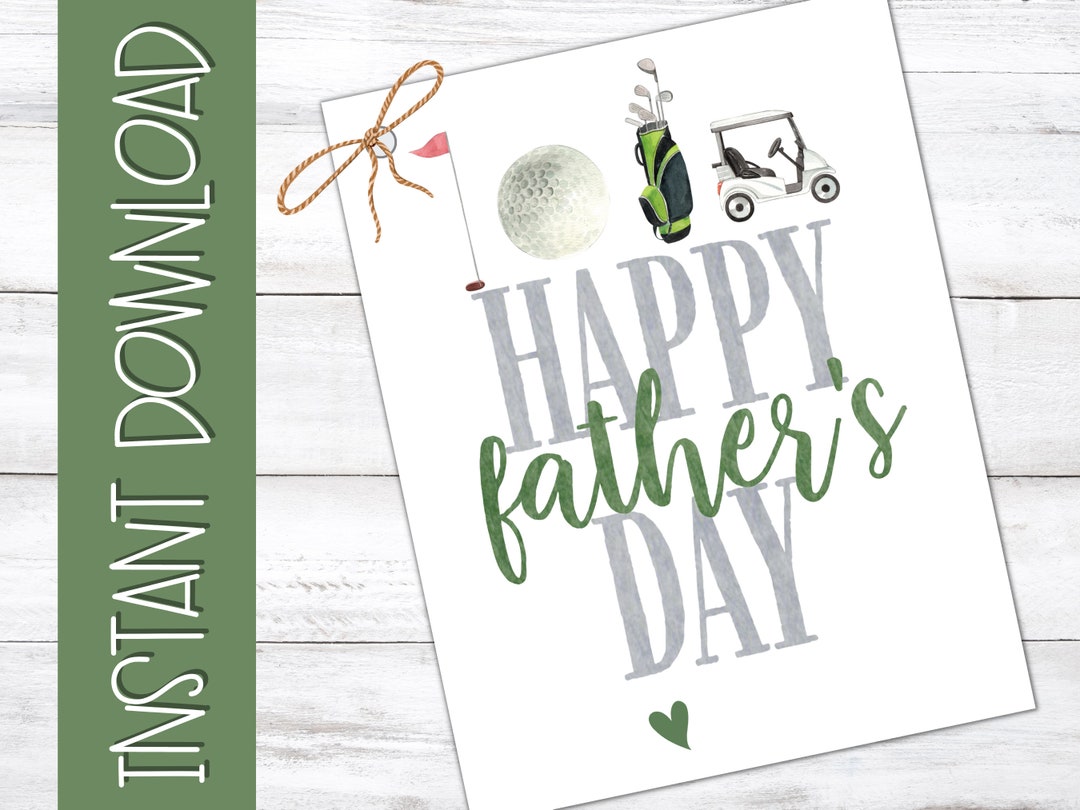 Golf Father's Day Gift Tag, Printable Sign (digital Download) - Etsy