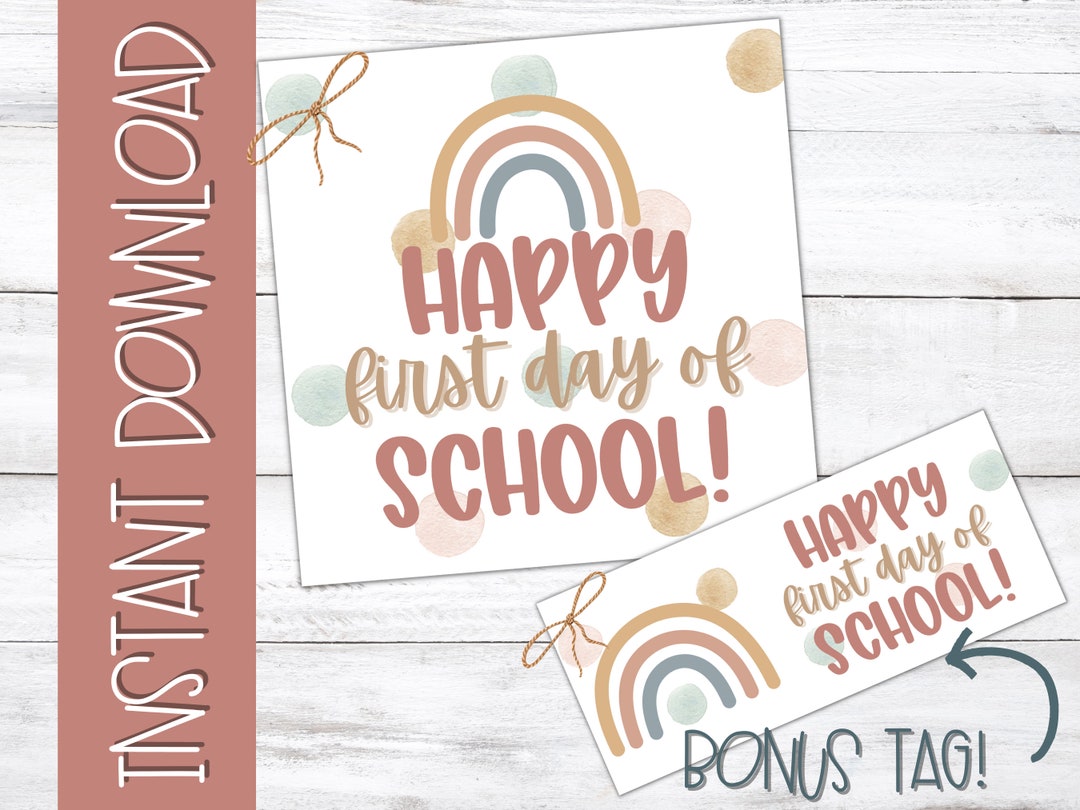 First Day of School Rainbow Tag Printable (digital Download) - Etsy