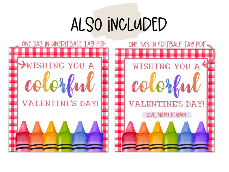 Watercolor Crayon Valentine's Day Card for Kids (digital Download) - Etsy