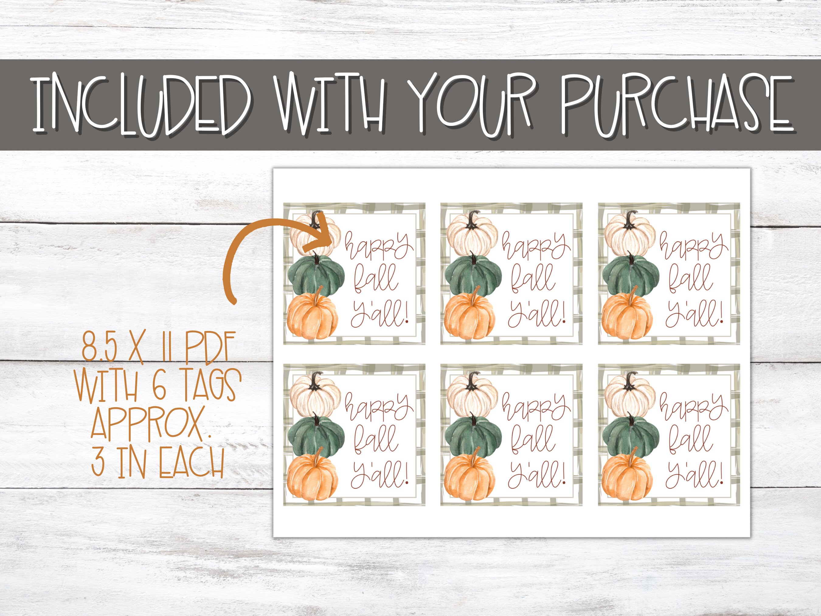 Fall Printable Gift Tags: Watercolor Pumpkins (digital Download) - Etsy