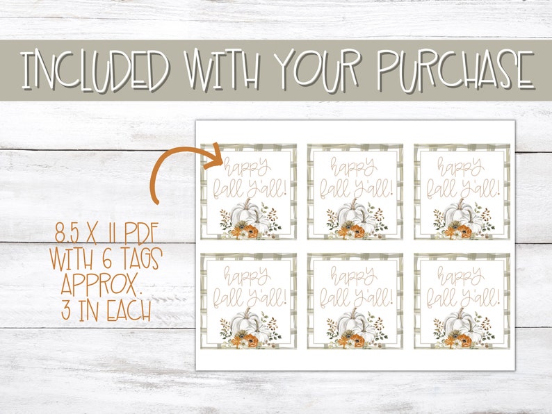 Fall Printable Tags, Fall Gift Tags, Happy Fall Y'all Tags, Pumpkin ...
