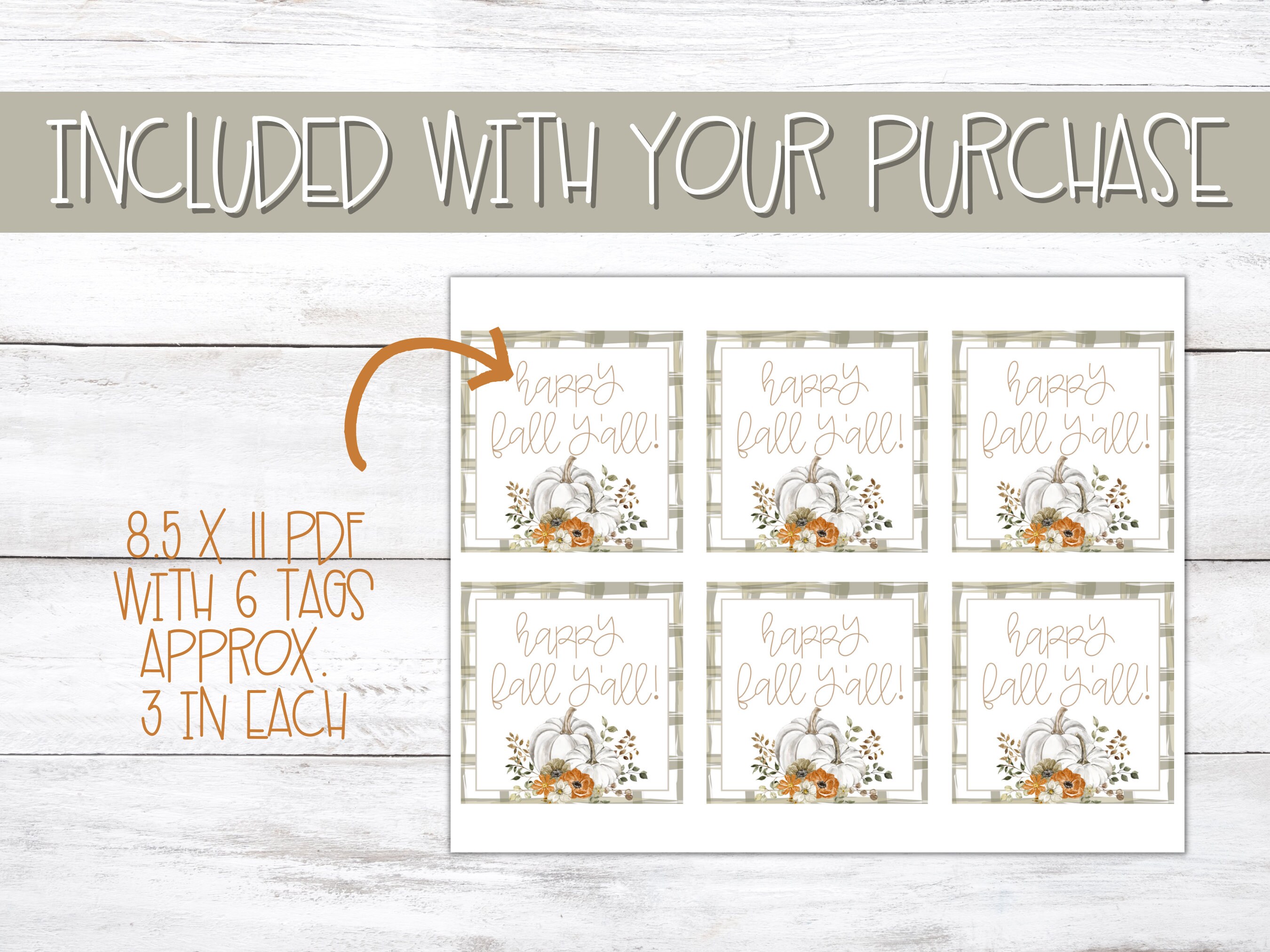 Fall Printable Tags, Fall Gift Tags, Happy Fall Y'all Tags, Pumpkin ...
