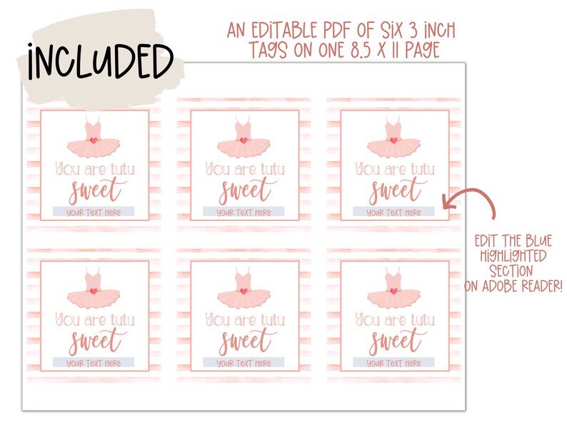 Printable Valentines Day Card for Kids, Valentine Tag, You Are Tutu ...