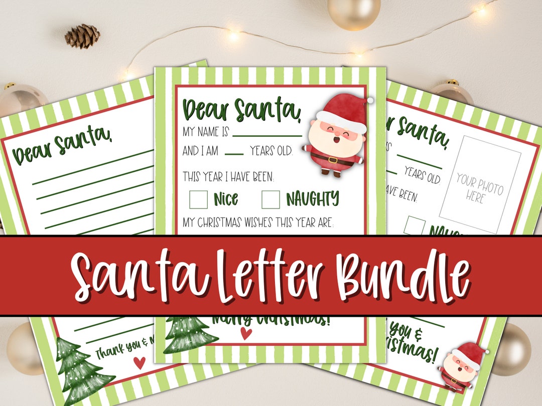 Printable Santa Letter Template: Kid's Christmas Activity (digital ...