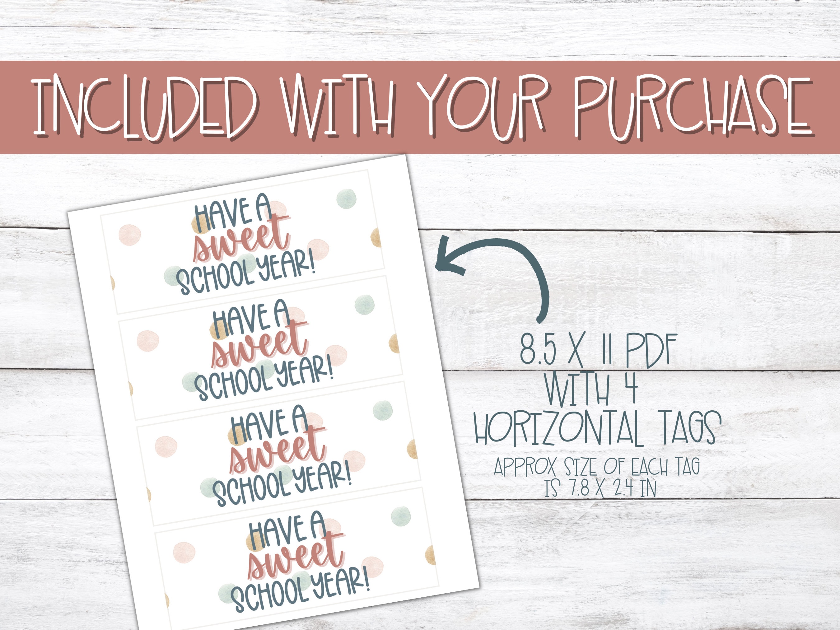 Sweet School Year Gift Tag: Printable Teacher/class Gift (digital ...