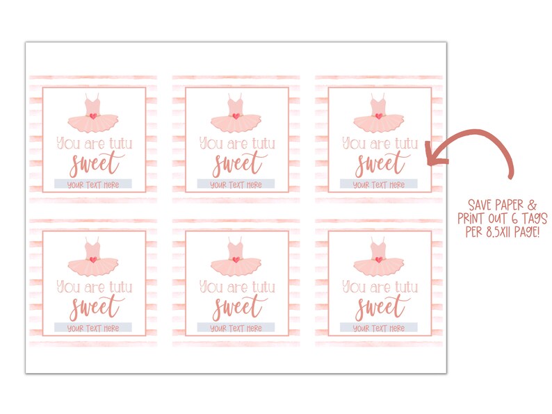 Printable Valentines Day Card for Kids, Valentine Tag, You Are Tutu ...