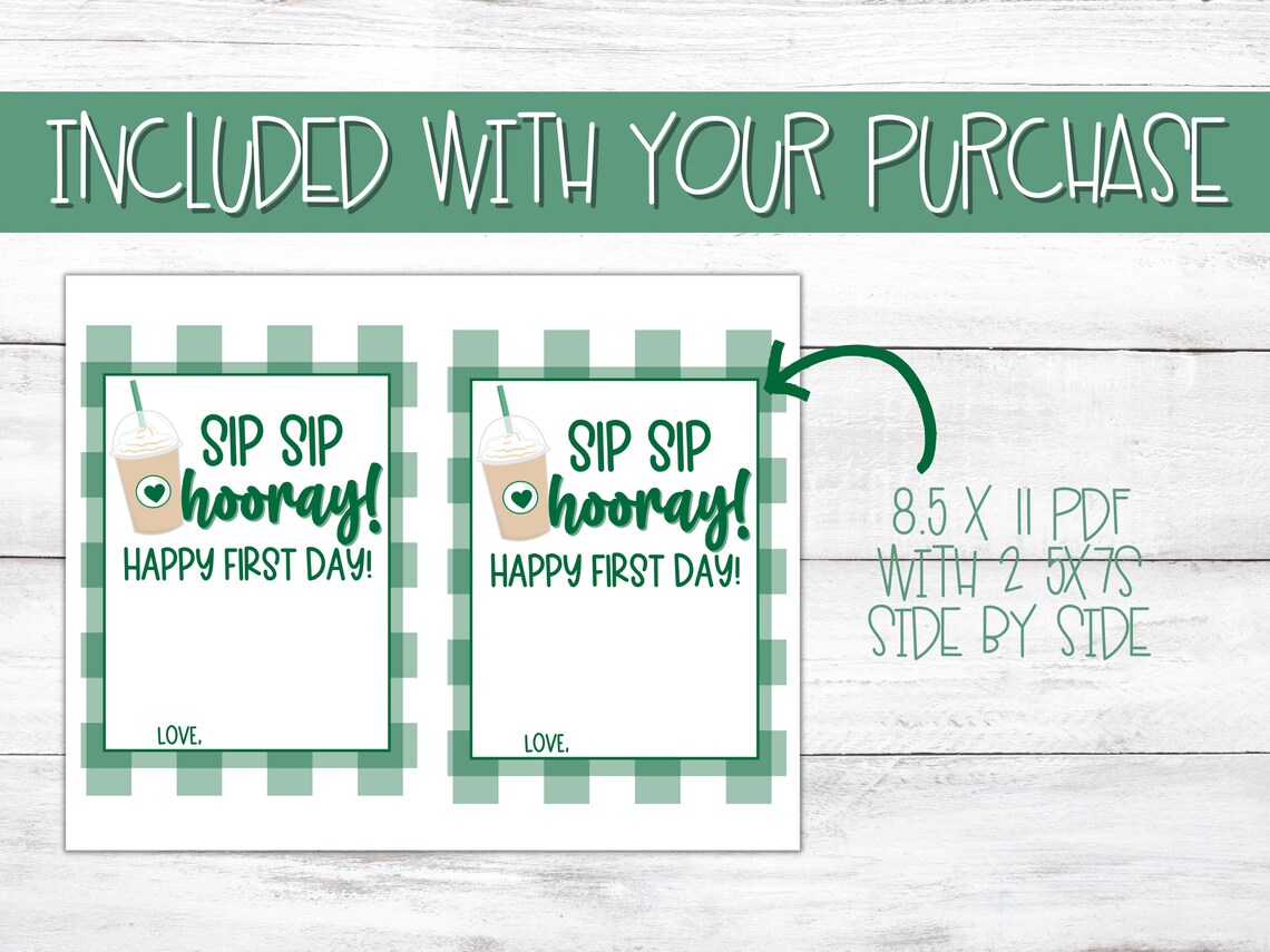 Sip Sip, HOORAY! Happy First Day! | First Day of School Gift | Back to ...