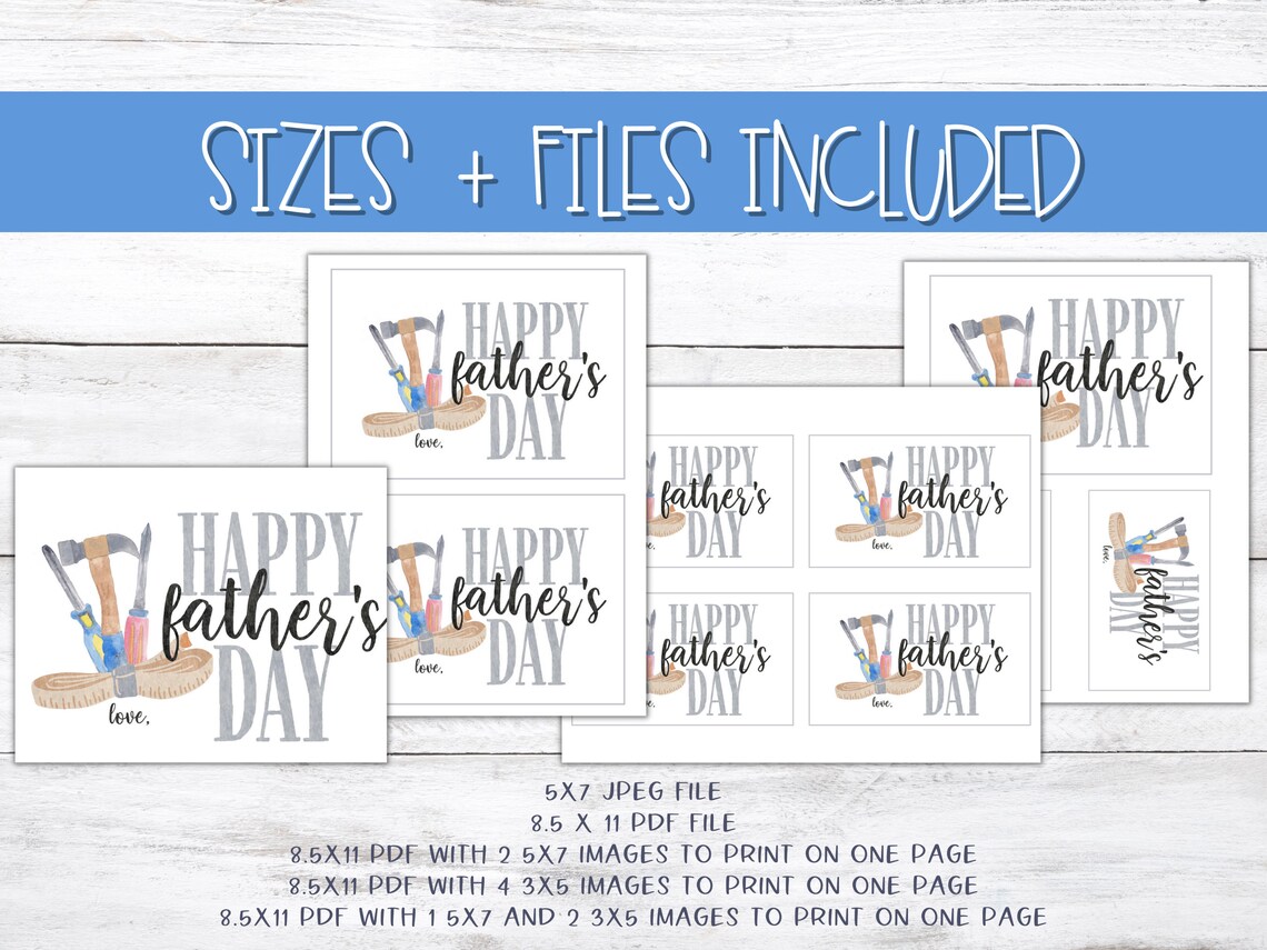 Father's Day Gift Tag Father's Day Sign Tool Themed - Etsy