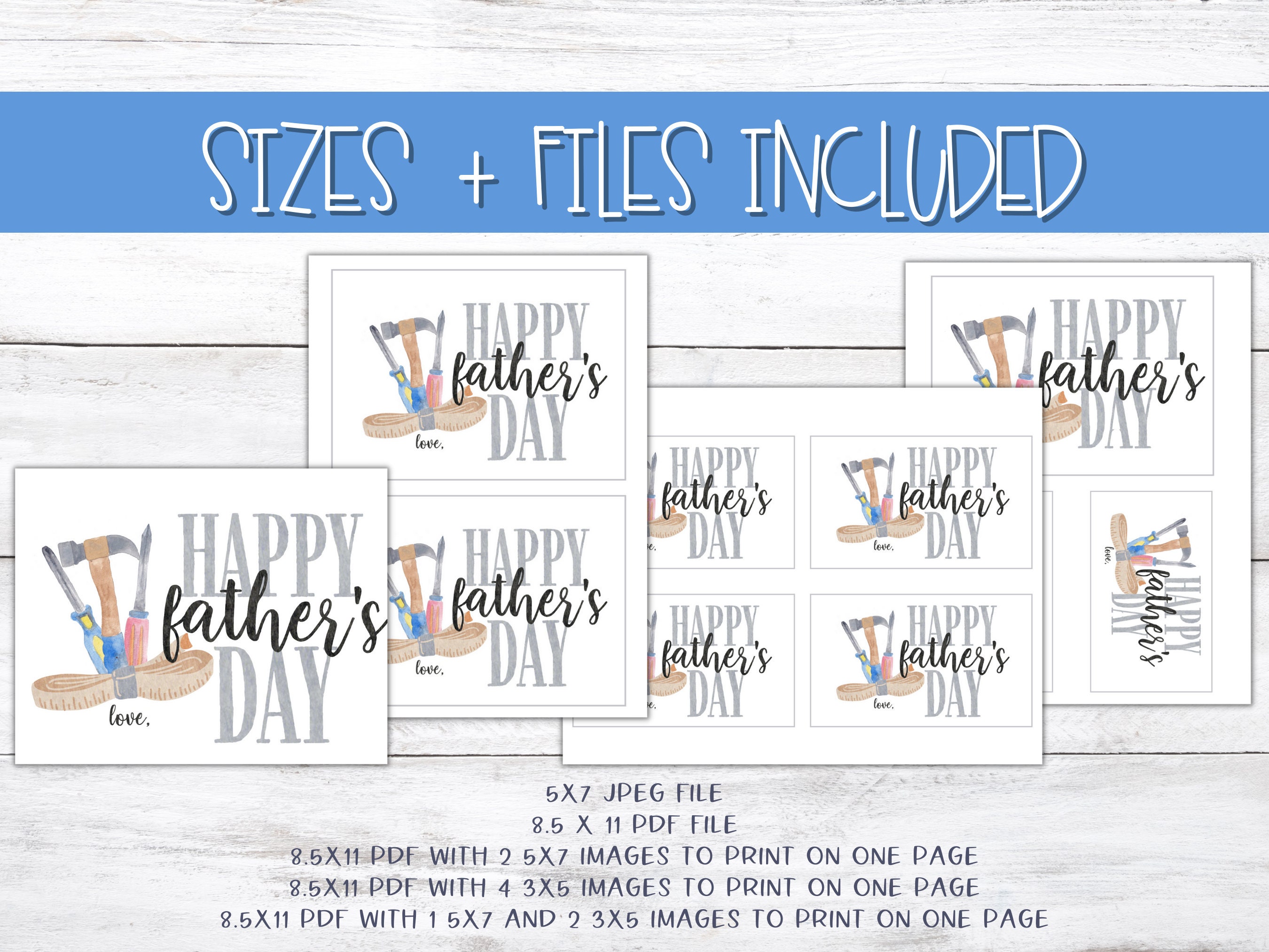 Father's Day Gift Tag, Father's Day Sign, Tool Themed Father's Day Tag ...