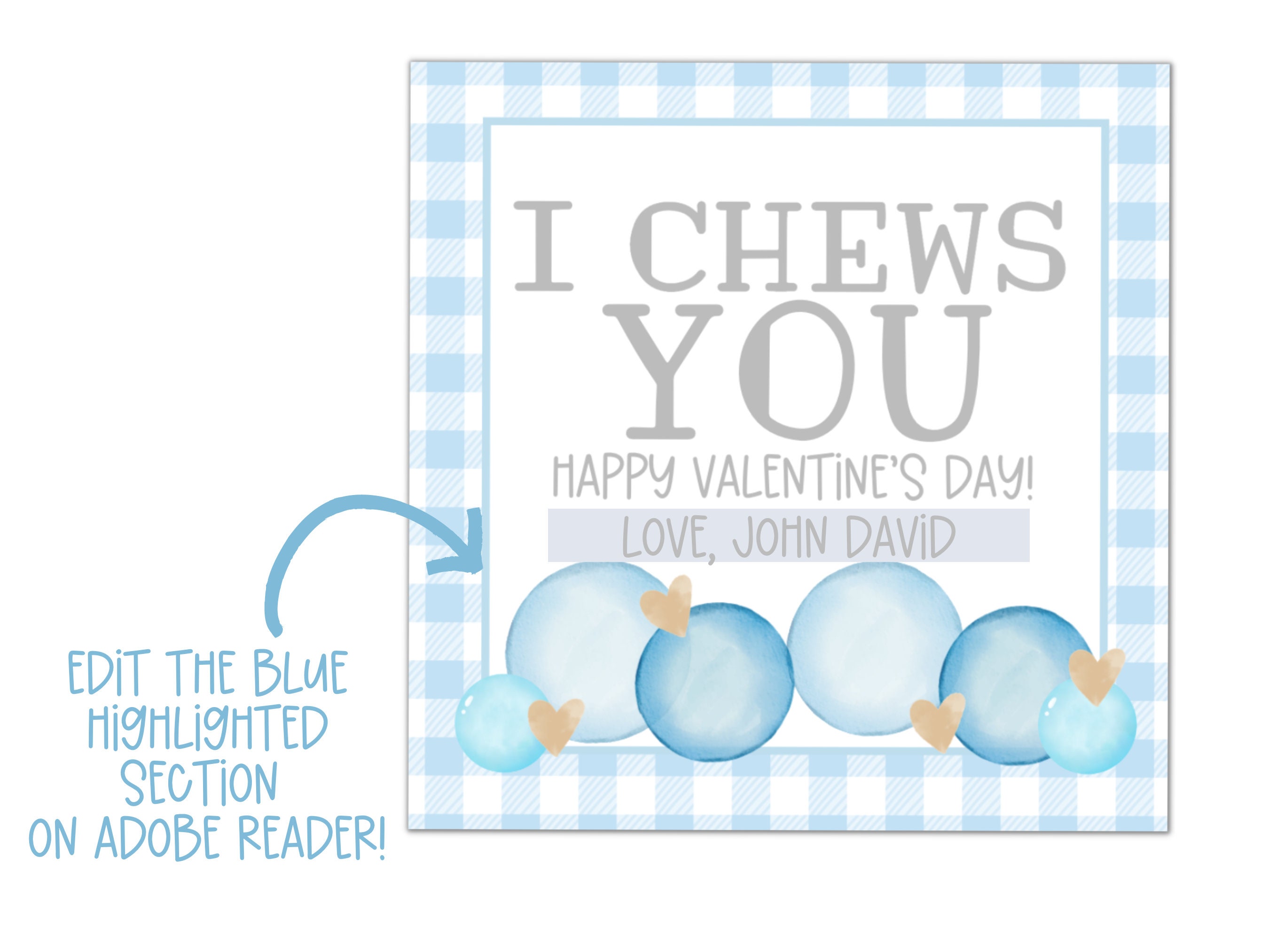 Printable Valentines Day Cards for Kids, Valentine Tags, I Chews You ...