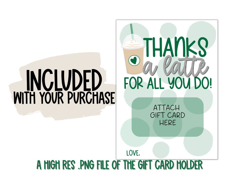 Starbucks Teacher Appreciation Tag: Thanks a Latte Gift Card Holder ...