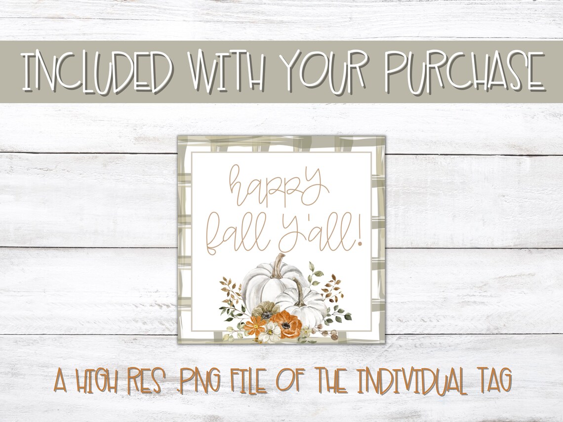 Fall Printable Tags, Fall Gift Tags, Happy Fall Y'all Tags, Pumpkin ...