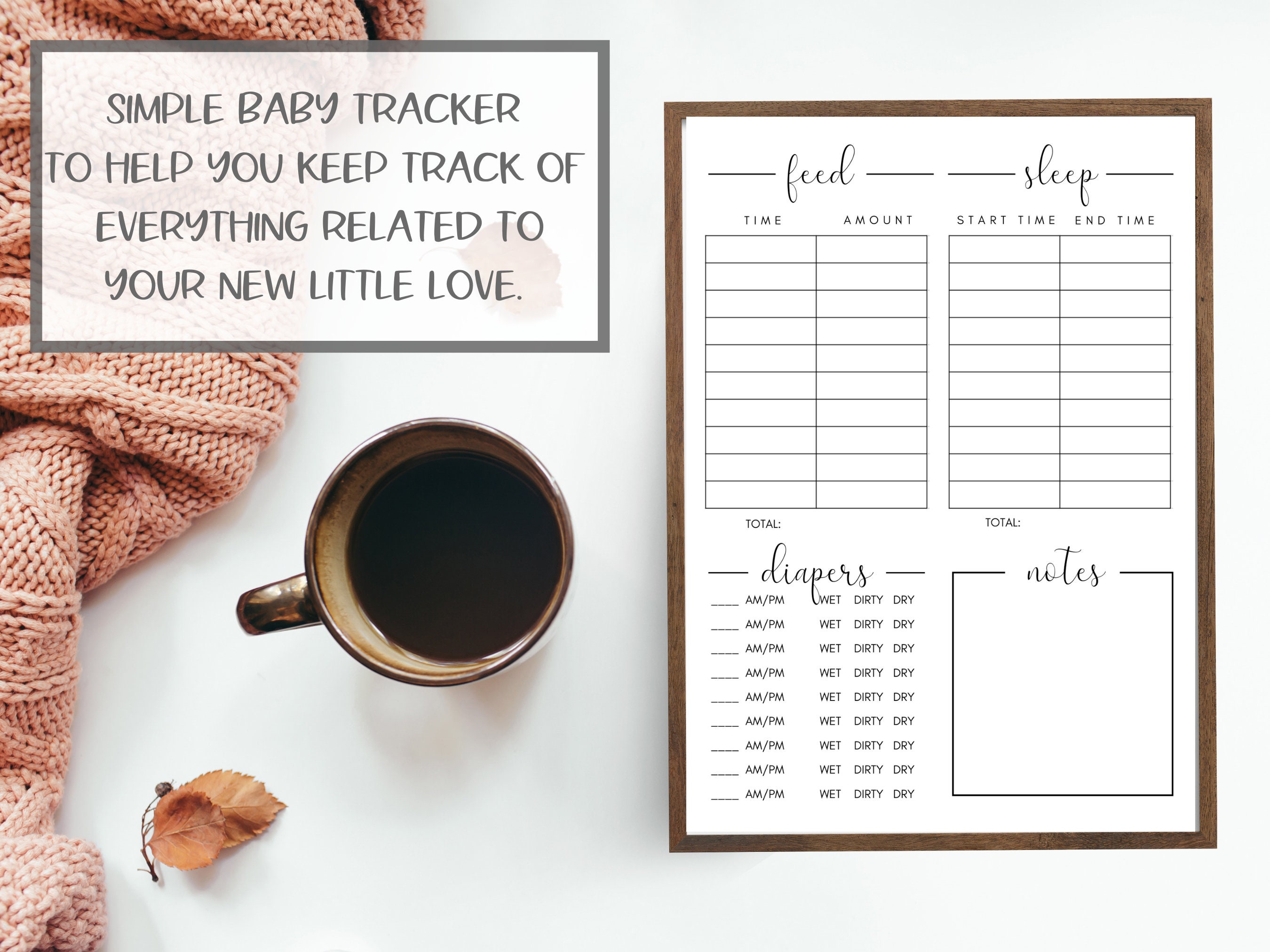 Infant Daily Log | Baby Care Tracker - Etsy