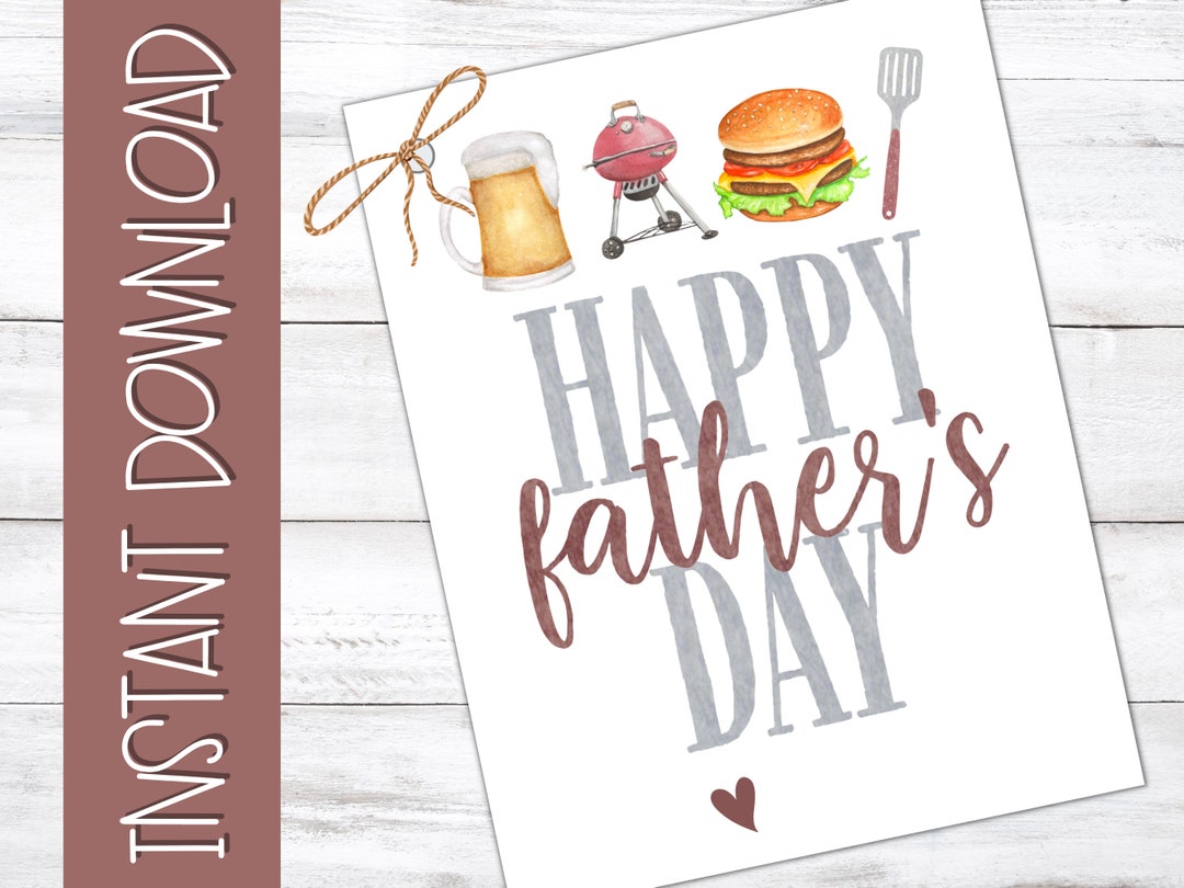Father's Day Gift Tag, Father's Day Sign, Grilling Themed Father's Day ...