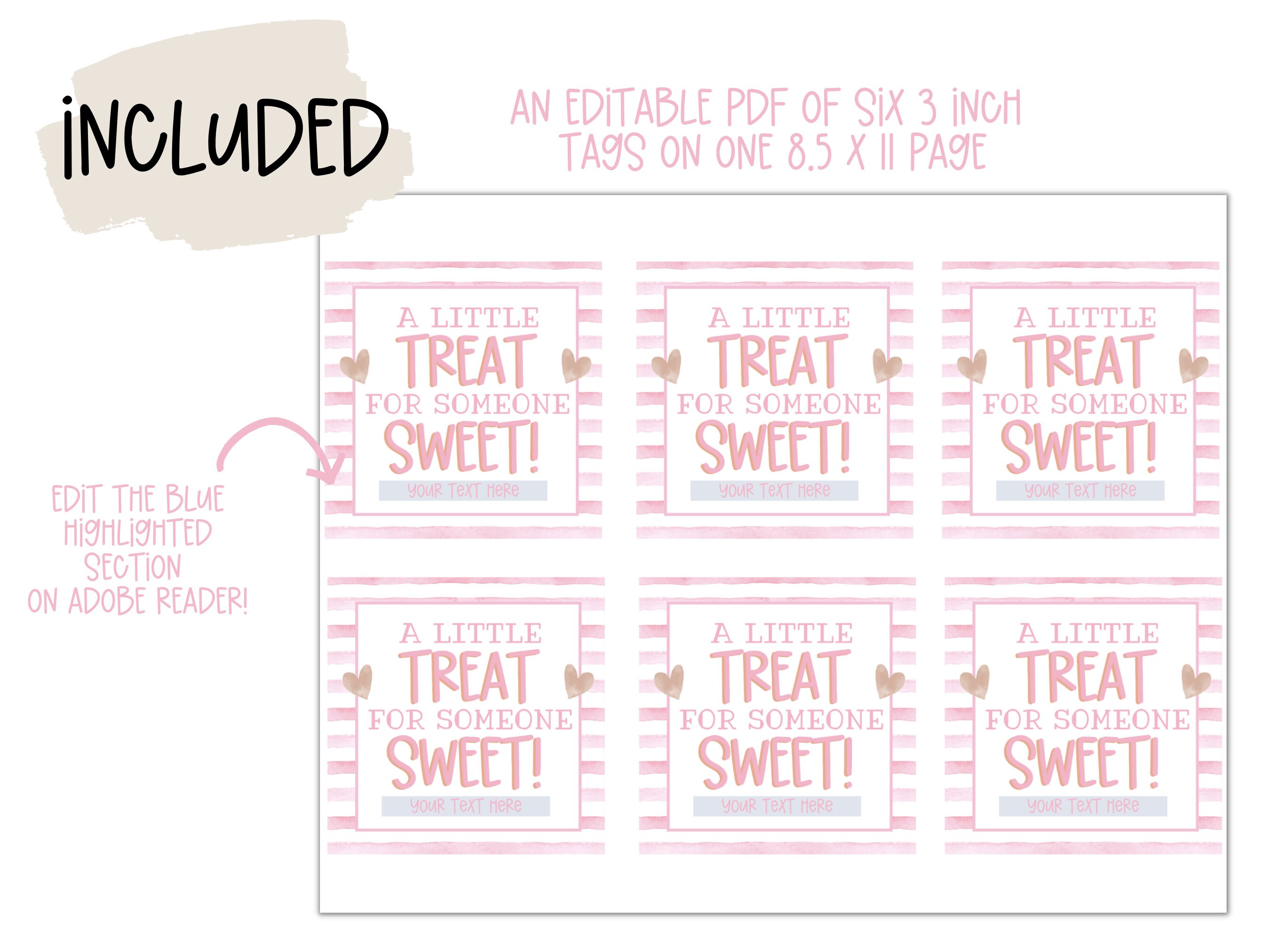 Printable Valentines Day Card for Kids, Valentine Tag, A Little Treat ...