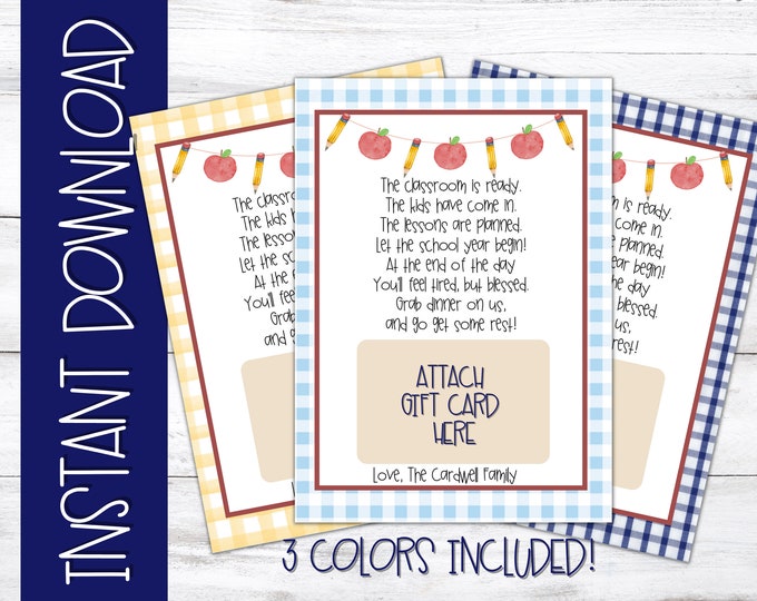 First Day of School Printable Teacher Gift First Day of School Gift ...