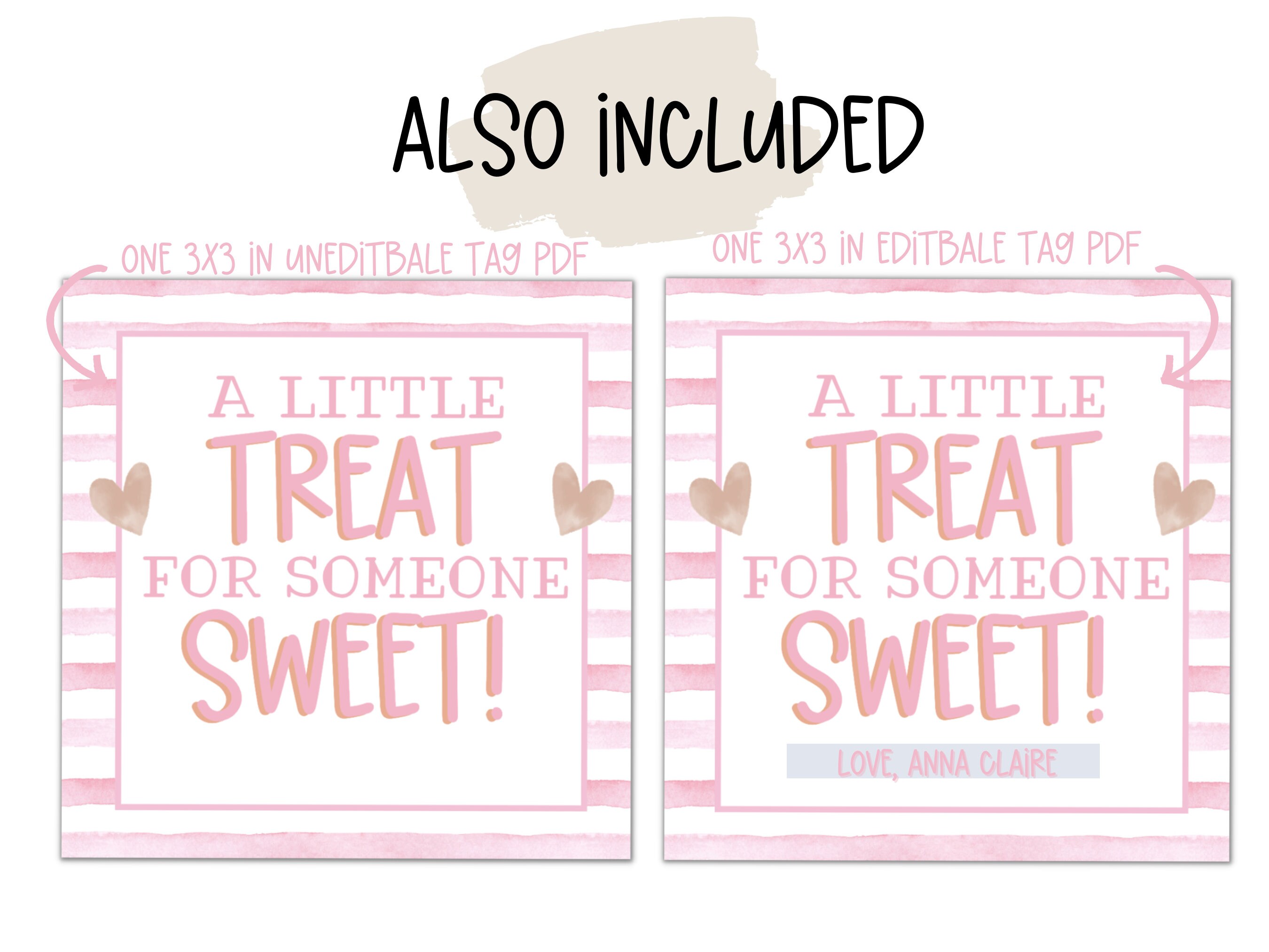 Printable Valentines Day Card for Kids, Valentine Tag, A Little Treat ...