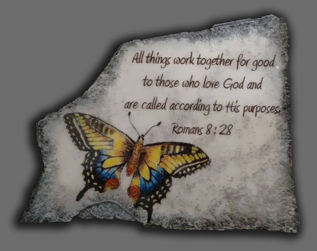 Hand Painted Art Drawing With Scripture Verse on Stone - Etsy