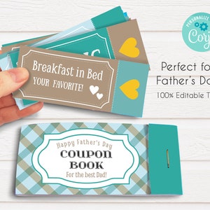 Editable Father's Day Coupon Book, Personalised Fathers Day Coupon ...