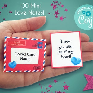 Editable 100 Mini Love Notes With Envelopes Editable Love Letters ...