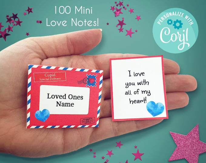 Editable 100 Mini Love Notes With Envelopes Editable Love Letters ...