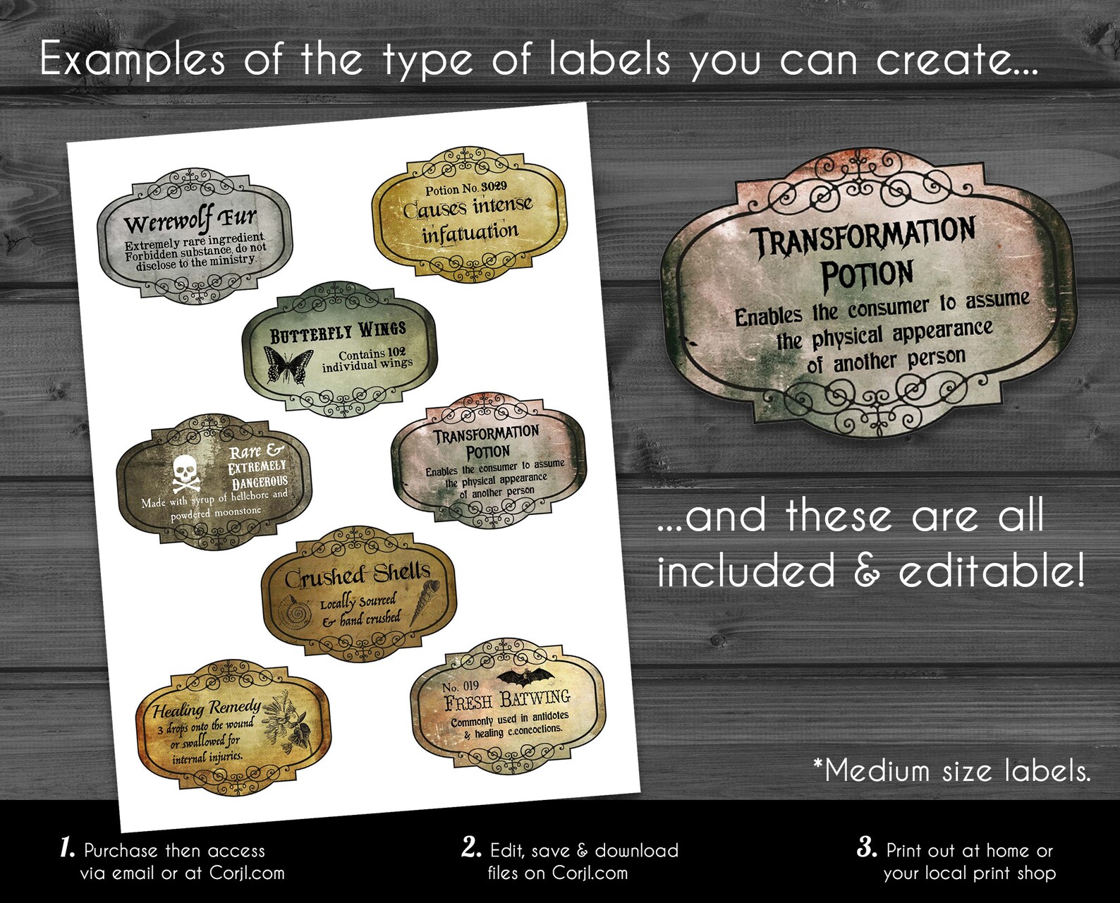 Editable Apothecary Potion Labels Blank Vintage Labels - Etsy