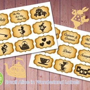 Alice in Wonderland Themed Candy Labels Food Labels Sweet Labels 31 ...