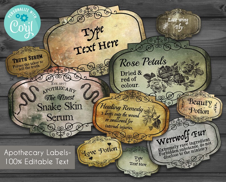 Editable Apothecary Potion Labels Blank Vintage Labels - Etsy