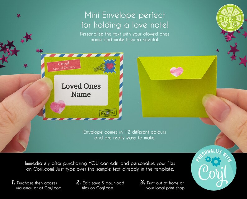 Editable 100 Mini Love Notes With Envelopes Editable Love - Etsy