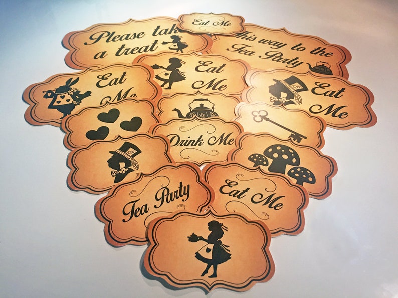Alice in Wonderland Themed Candy Labels Food Labels Sweet | Etsy