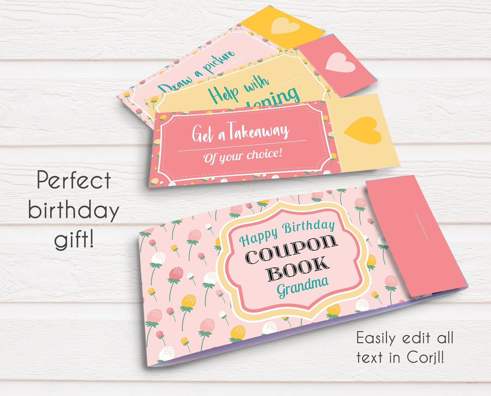 Editable Birthday Coupon Book Personalised Coupon Book Gift - Etsy