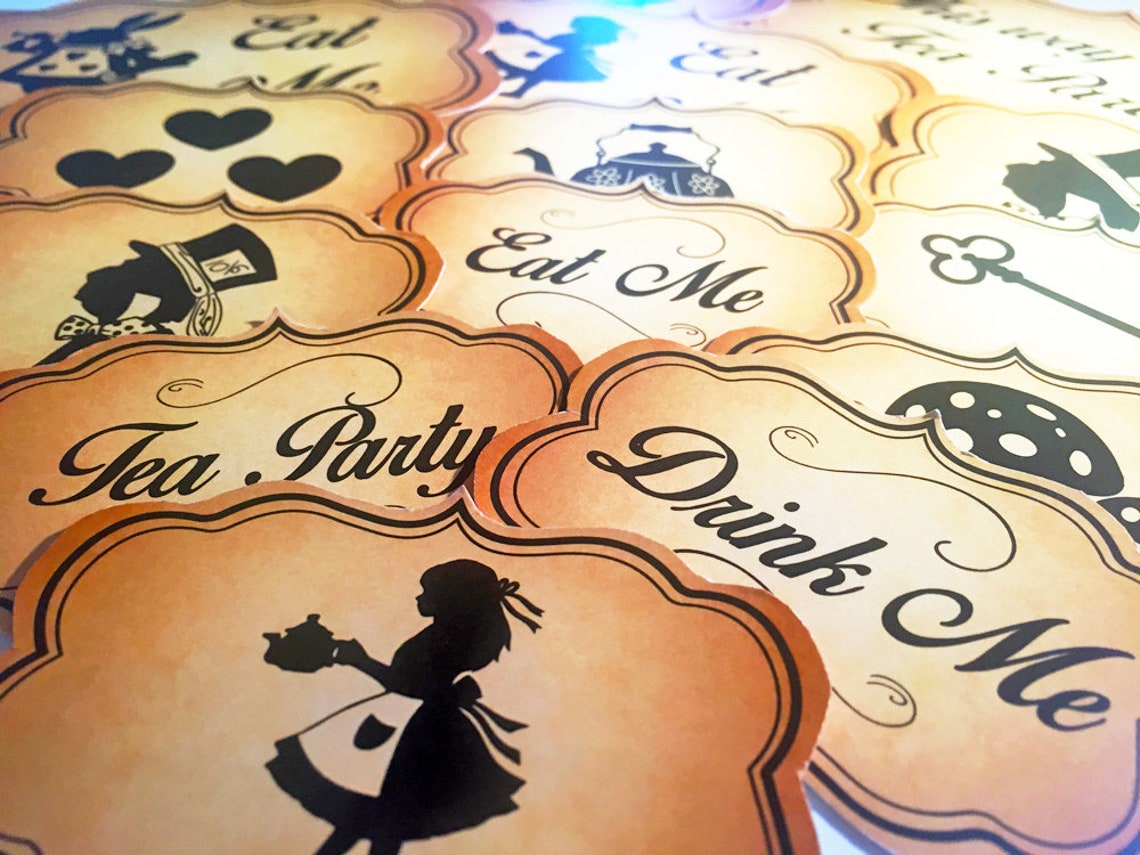 Alice in Wonderland Themed Candy Labels Food Labels Sweet | Etsy