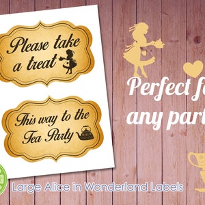 Alice in Wonderland Themed Candy Labels Food Labels Sweet Labels 31 ...