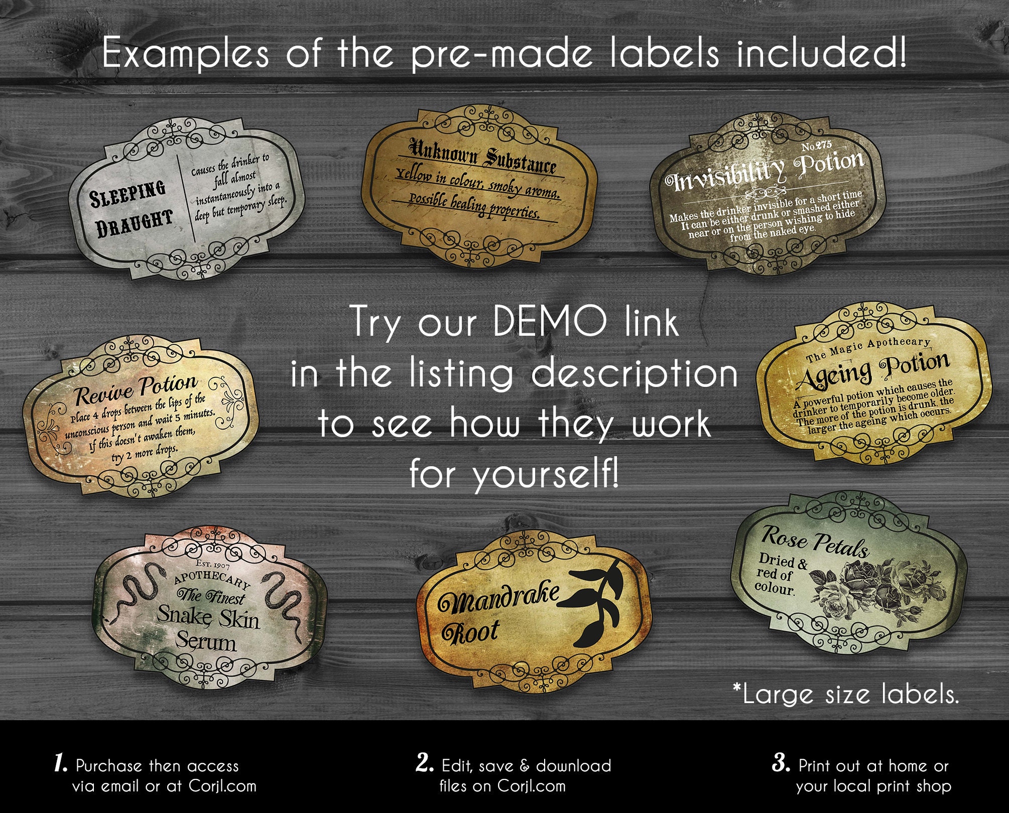 Editable Apothecary Potion Labels Blank Vintage Labels - Etsy Canada