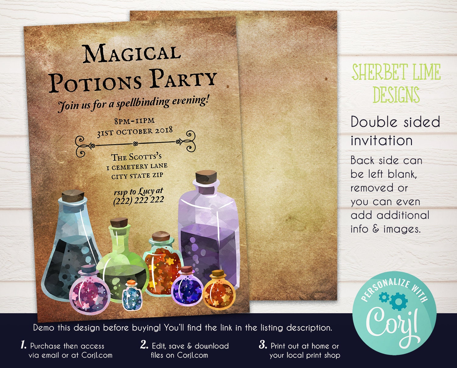 Editable Potion Party Invitation Instant Download Invitation - Etsy