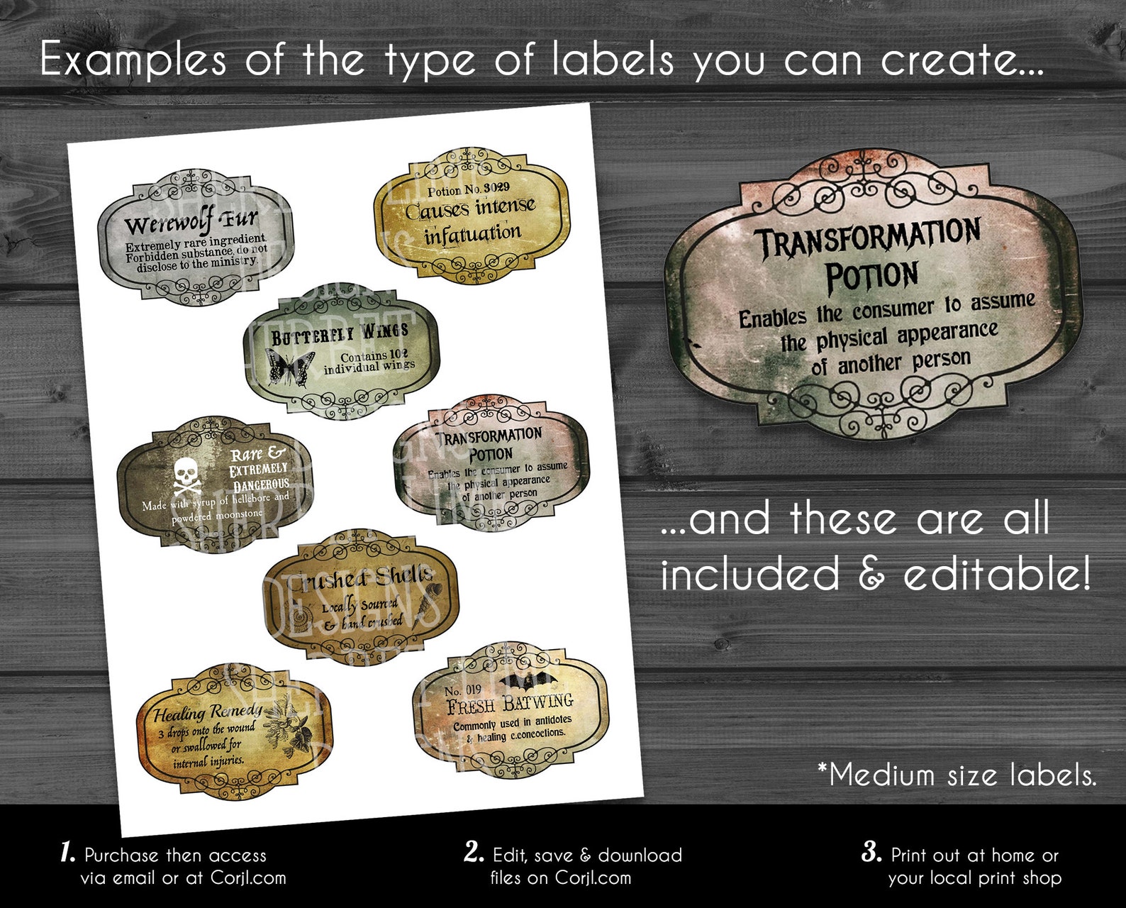 Editable Apothecary Potion Labels Blank Vintage Labels - Etsy