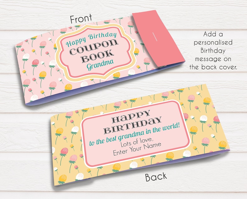 Editable Birthday Coupon Book Personalised Coupon Book Gift - Etsy