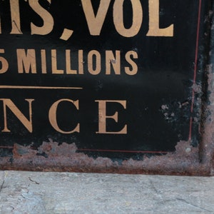 Antique French Black and Gold Enamel Insurance Sign. Hand Painted ...