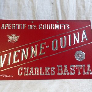 French Vintage Red Carton Publicity Sign. Alcohol Publicity Sign. Bar ...