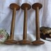 Set of 3 Antique French Giant Wooden Machine Bobbins. Dome End Antique ...