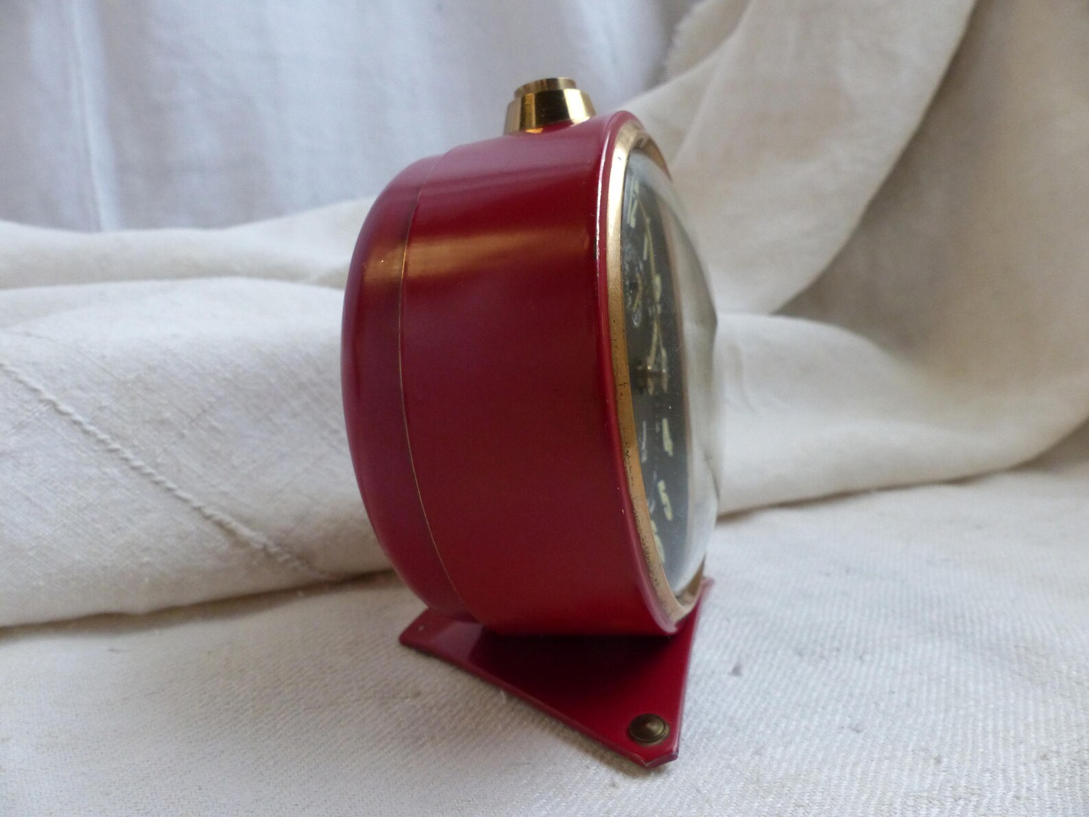 French Vintage Round Red Mechanical Alarm Clock. Fire Engine - Etsy