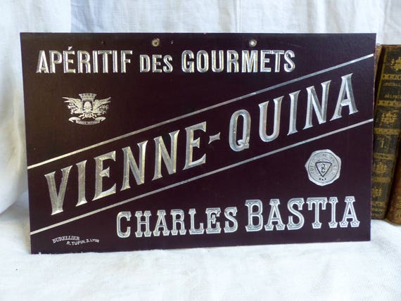 French Vintage Burgundy Carton Publicity Sign. Alcohol | Etsy