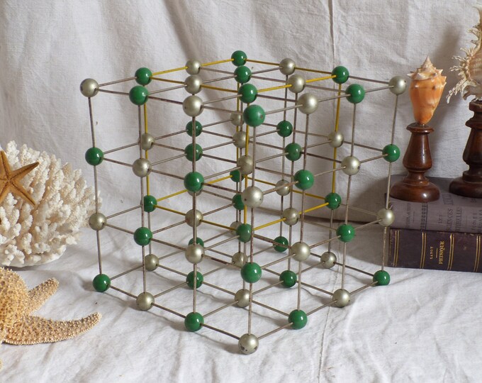 Vintage Salt Molecule Model. Sodium Chloride Scientific Molecular Model ...