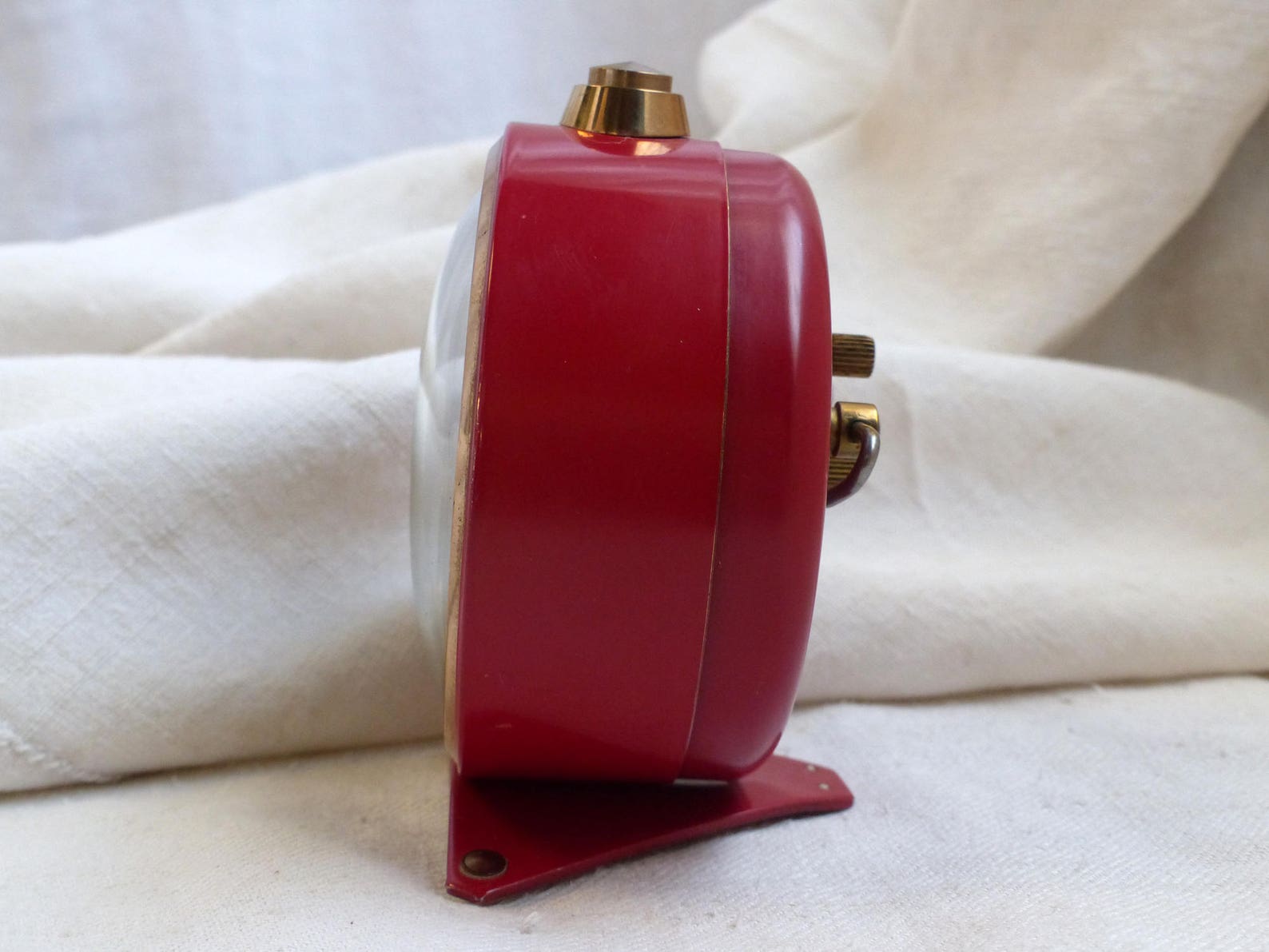 French Vintage Round Red Mechanical Alarm Clock. Fire Engine - Etsy