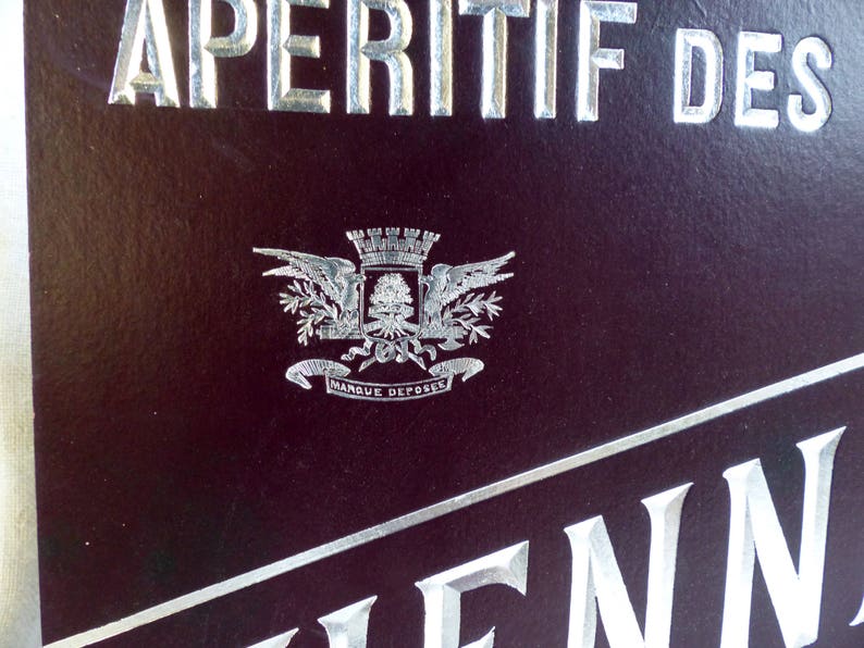 French Vintage Burgundy Carton Publicity Sign. Alcohol Publicity Sign ...