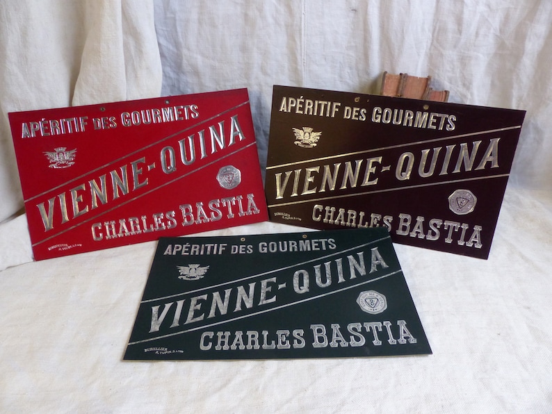 French Vintage Burgundy Carton Publicity Sign. Alcohol Publicity Sign ...