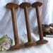 Set of 3 Antique French Giant Wooden Machine Bobbins. Dome End Antique ...